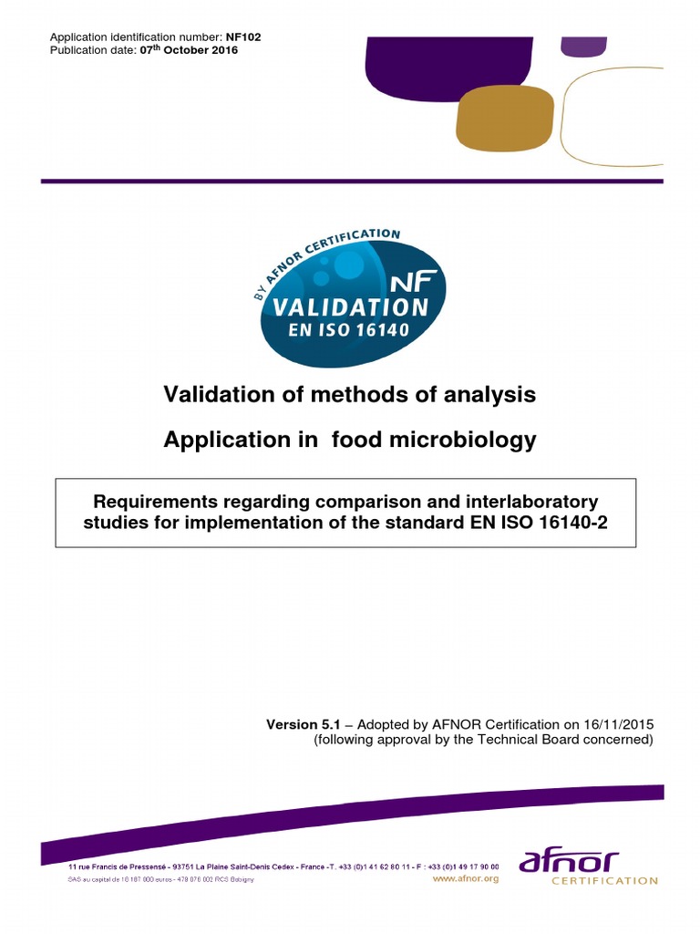 Validation of Methods of Analysis Application in Food Microbiology ...