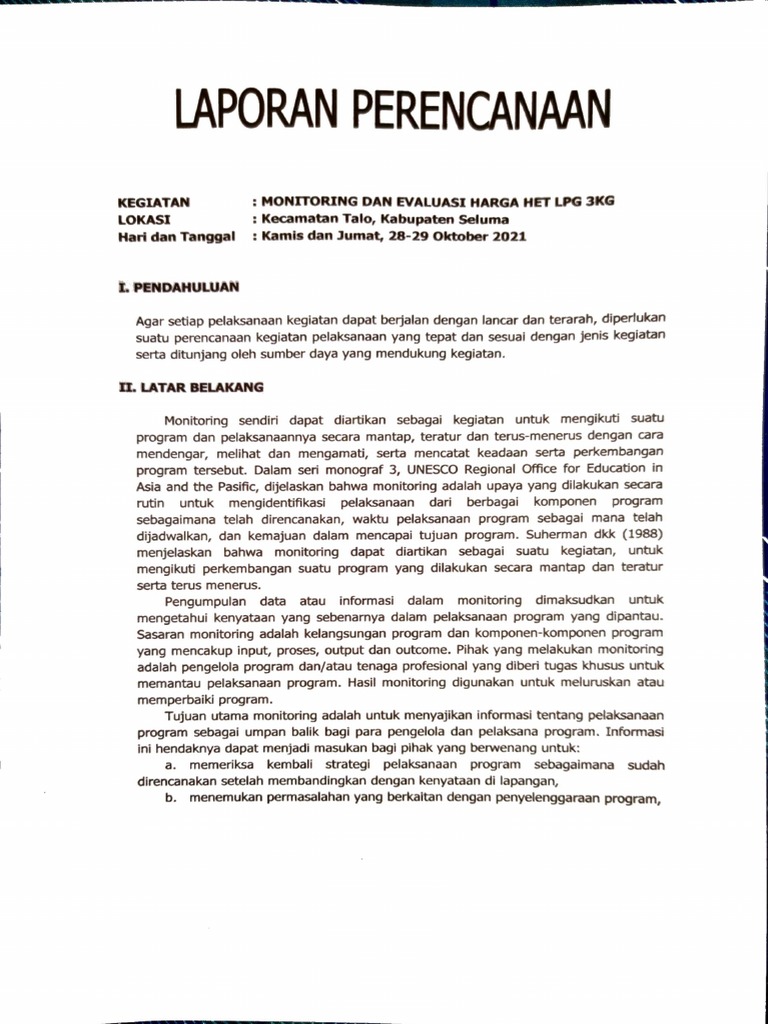 Laporan Perencanaan | PDF