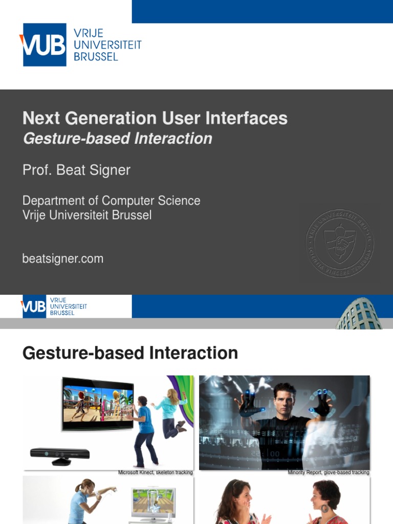 Gesture-Based Interaction - Lecture 8 - Next Generation User Interfaces (4018166FNR) | PDF ...