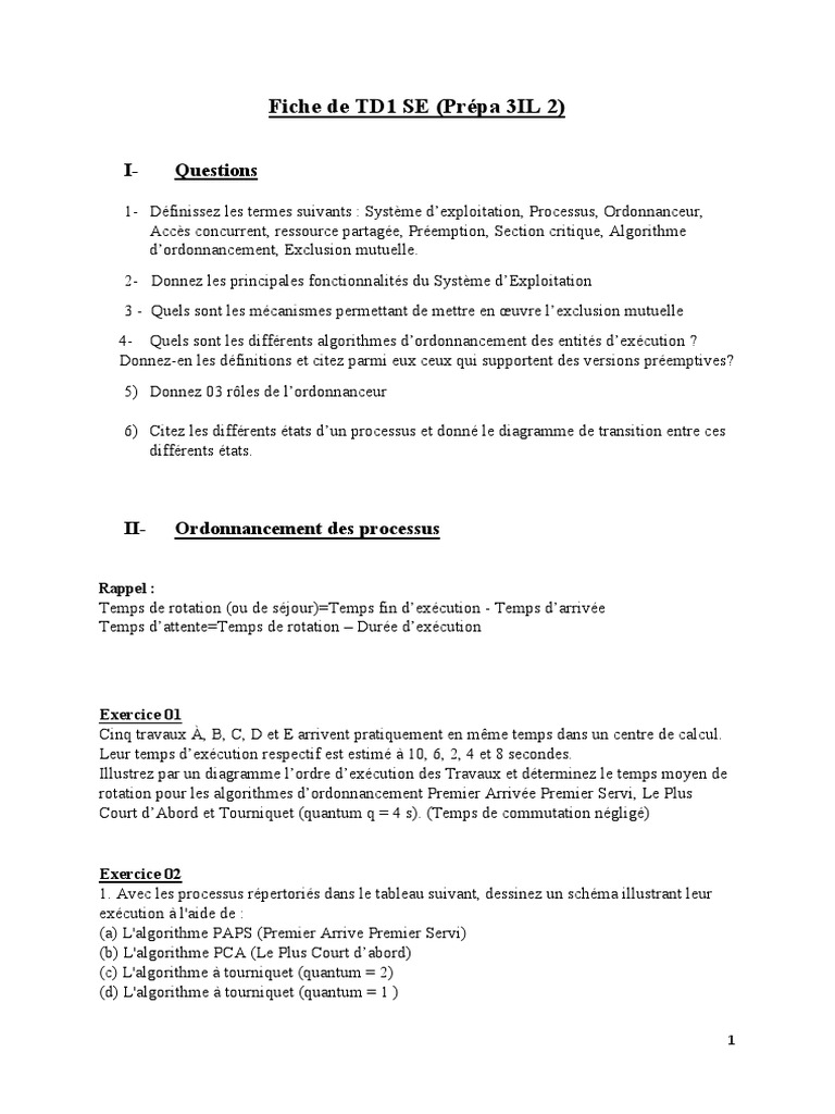 Optimisation de l'Ordonnancement des Processus | PDF | Ordonnancement ...