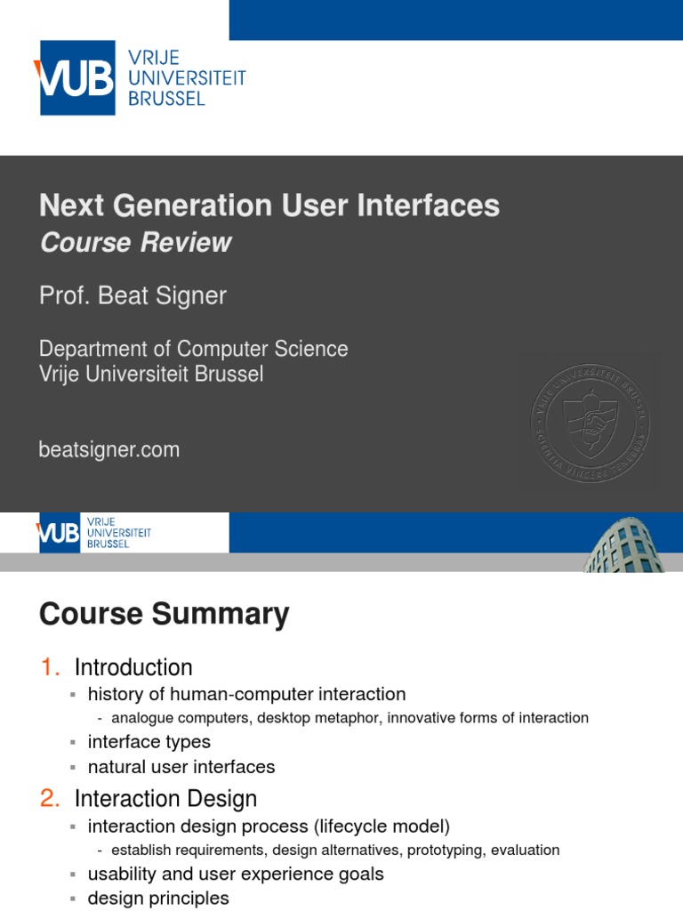 Course Review - Lecture 12 - Next Generation User Interfaces ...
