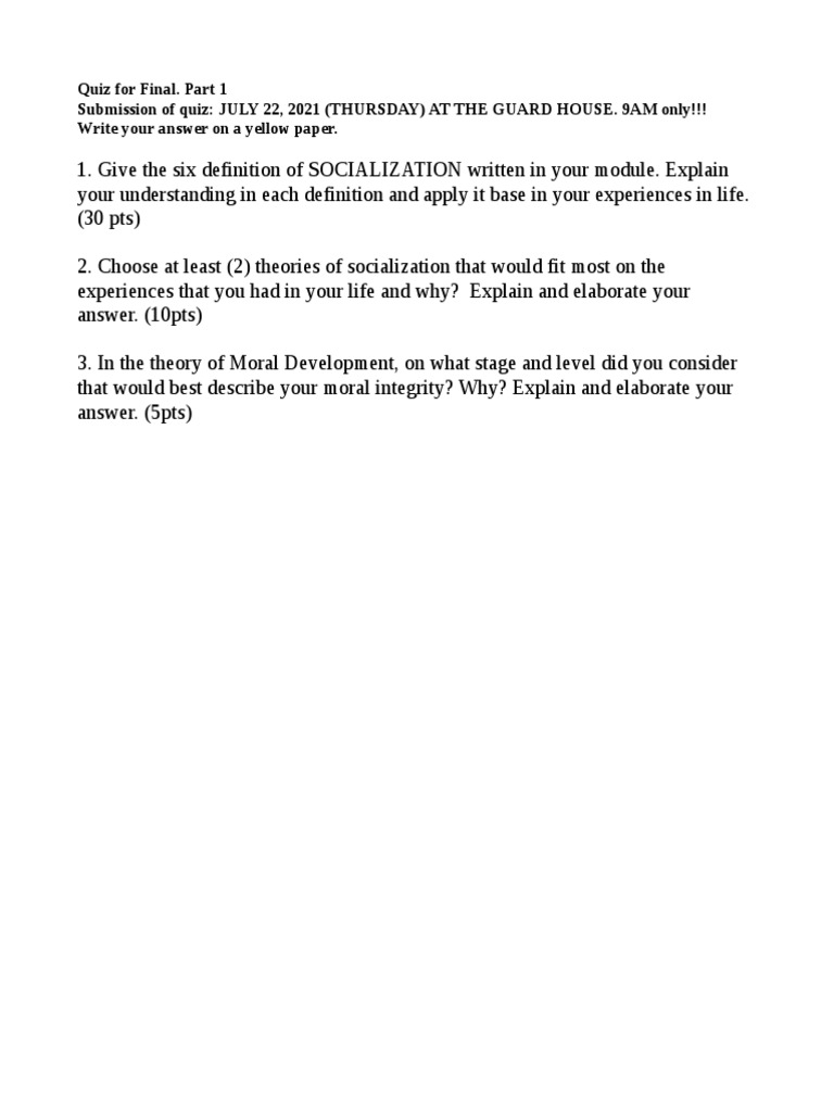 Understanding The Self Quiz Final 3 | PDF | Career & Growth