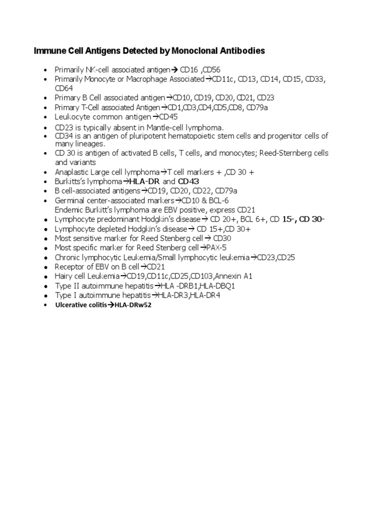 CD Markers for Immune Cell Identification | PDF