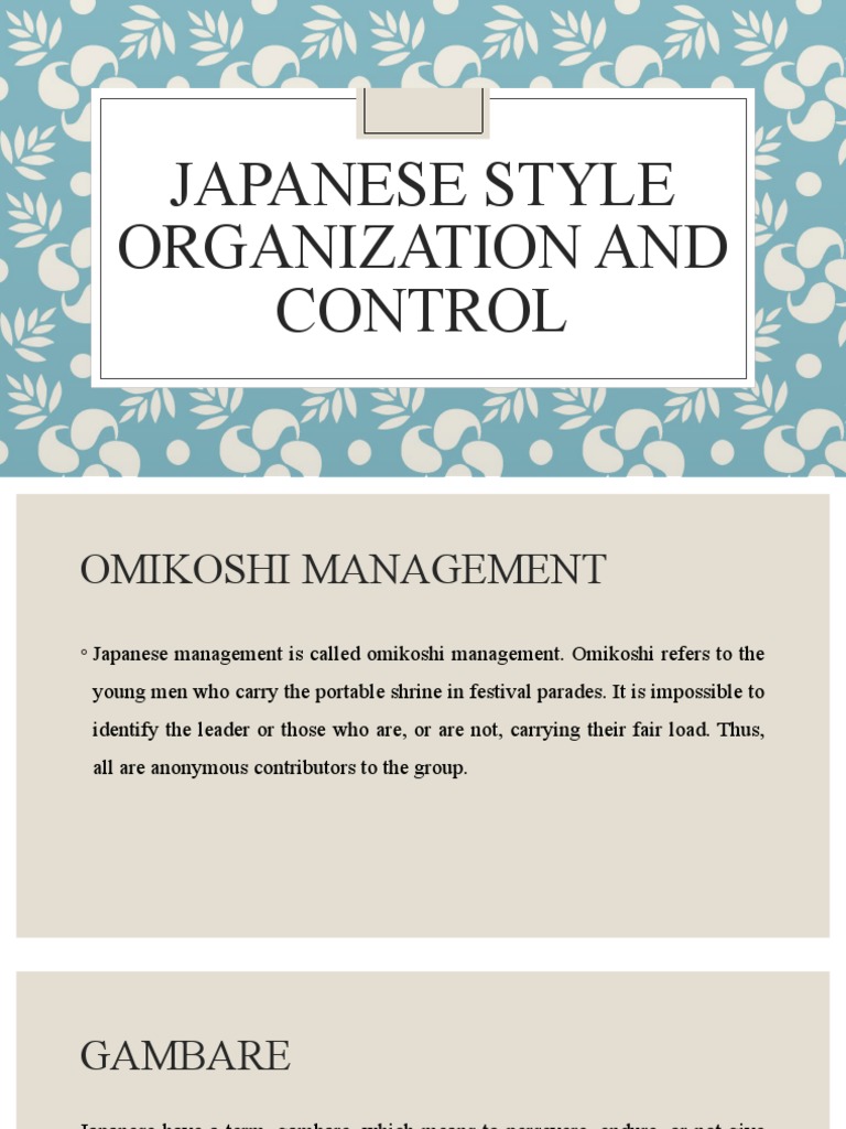 An Overview of Japanese Management Styles and Organizational Practices ...