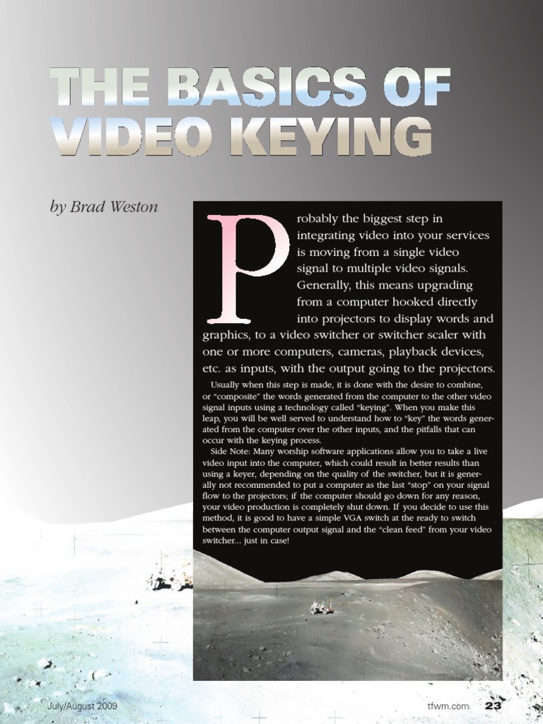 The Basics of Video Keying | PDF | Video | Vision