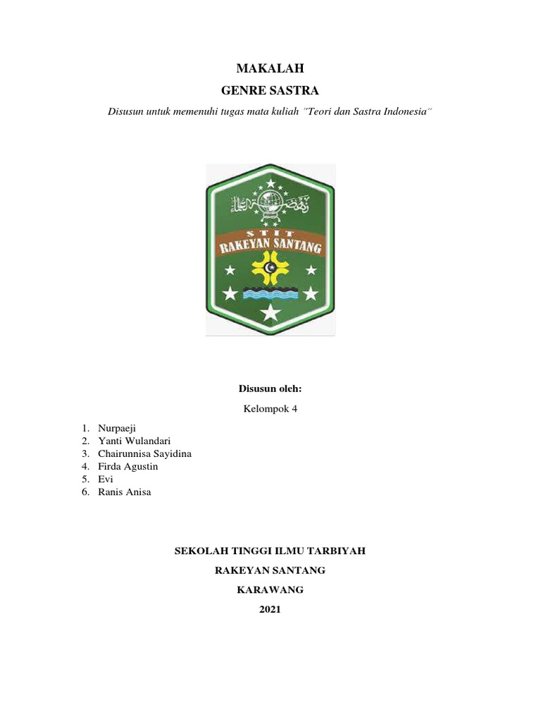 MAKALAH Genre Sastra | PDF