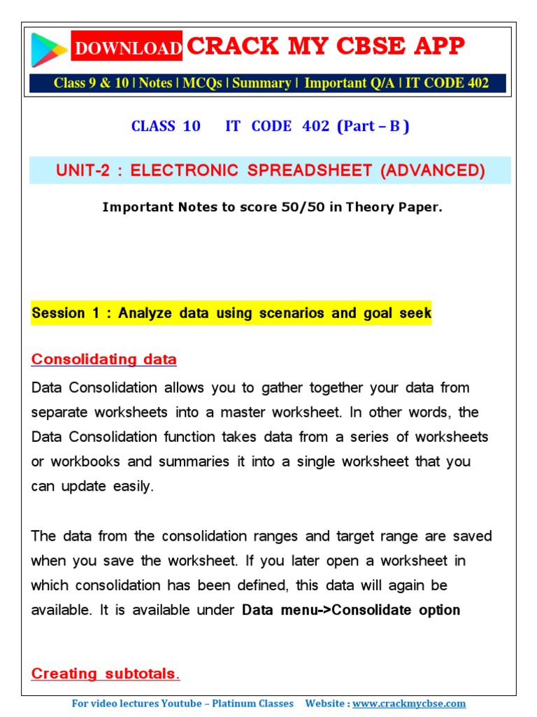 Unit 2 IT CODE 402 | PDF | Spreadsheet | Hyperlink