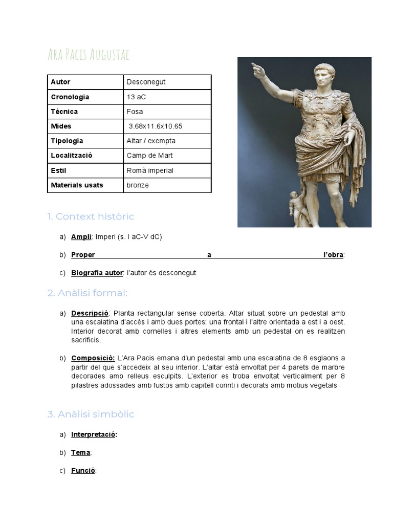Fitxa Tècnica Ara Pacis | PDF