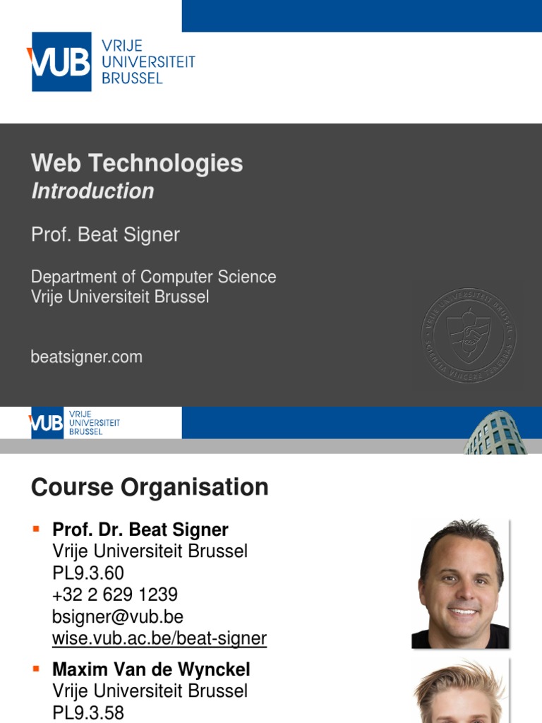Introduction - Lecture 1 - Web Technologies (1019888BNR) | PDF ...