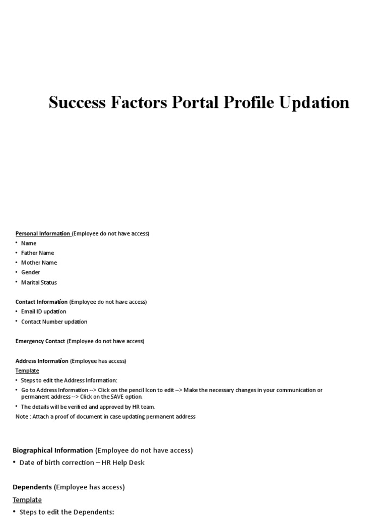 Employee Profile Update Guide | PDF | Social Institutions | Social Science
