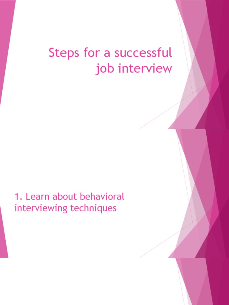 Steps For A Successful Job Interview | PDF
