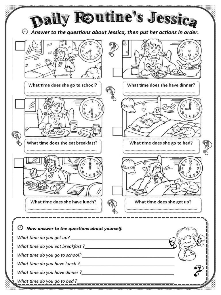 Answer To The Questions About Jessica, Then Put Her Actions in Order ...