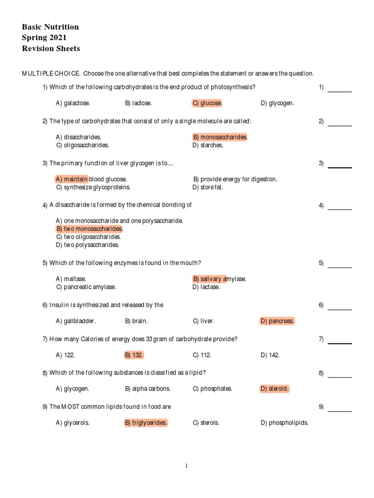 Essential Nutrition Quiz Questions | PDF | Fat | Fatty Acid