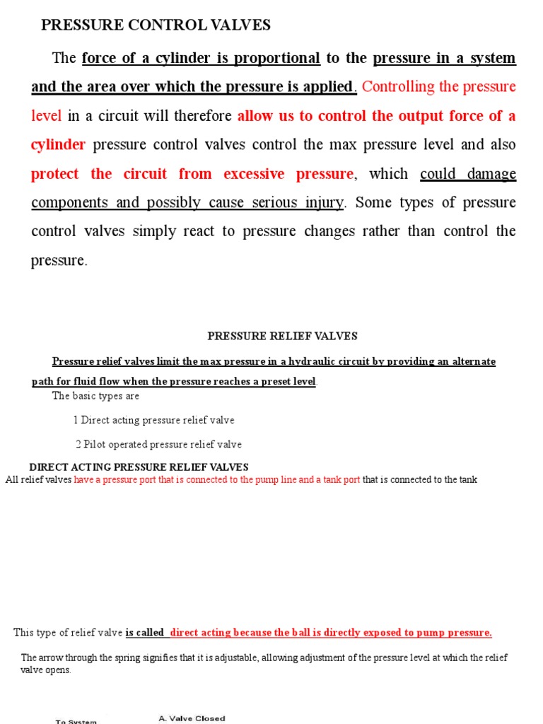 Types of Pressure Control Valves Explained | PDF | Pump | Valve