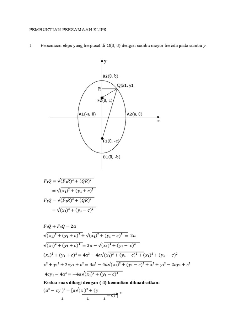 Pembuktian Persamaan Elips | PDF