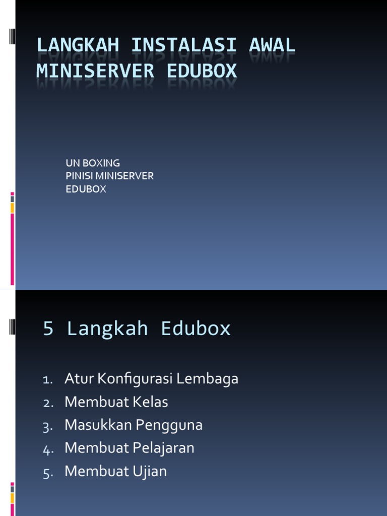 Panduan Edubox: Setup dan Ujian | PDF