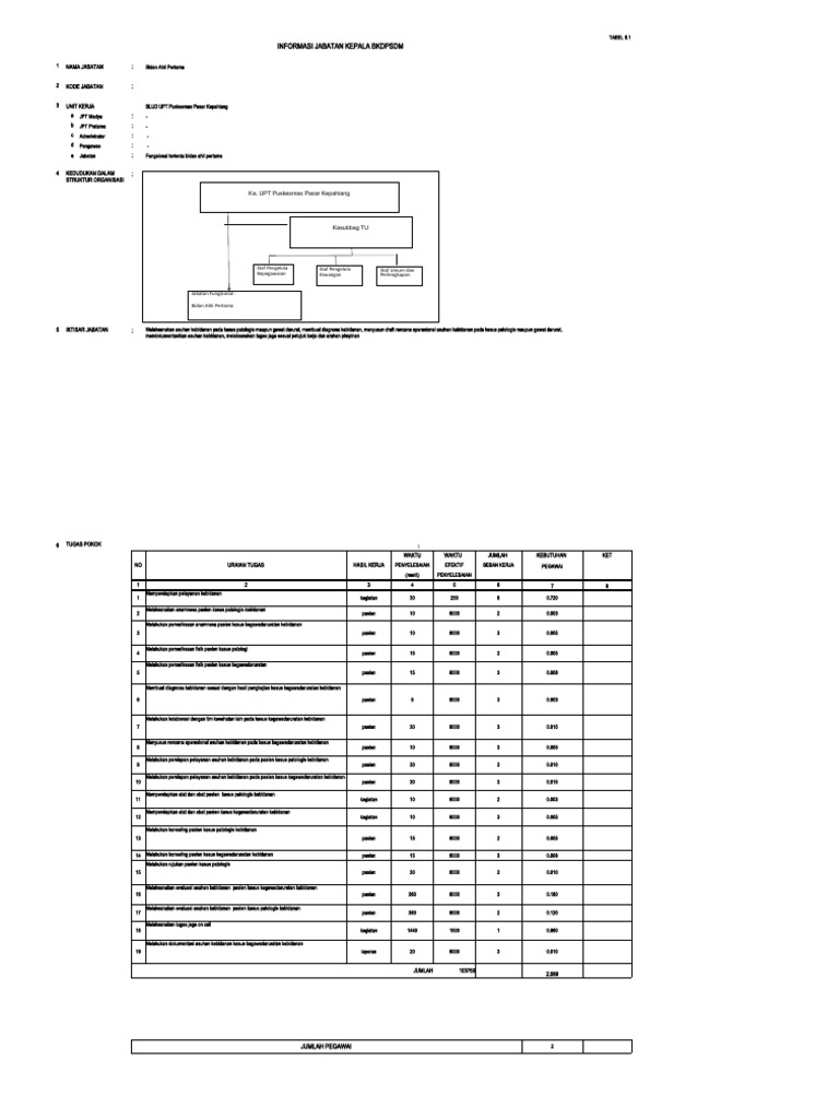 Anjab Bidan Ahli Pertama | PDF