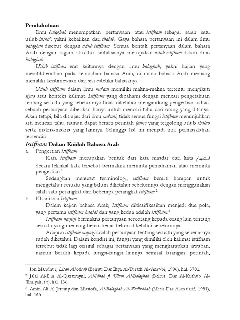 Istifham | PDF | Seni & Disiplin Bahasa | Kajian Bahasa Asing