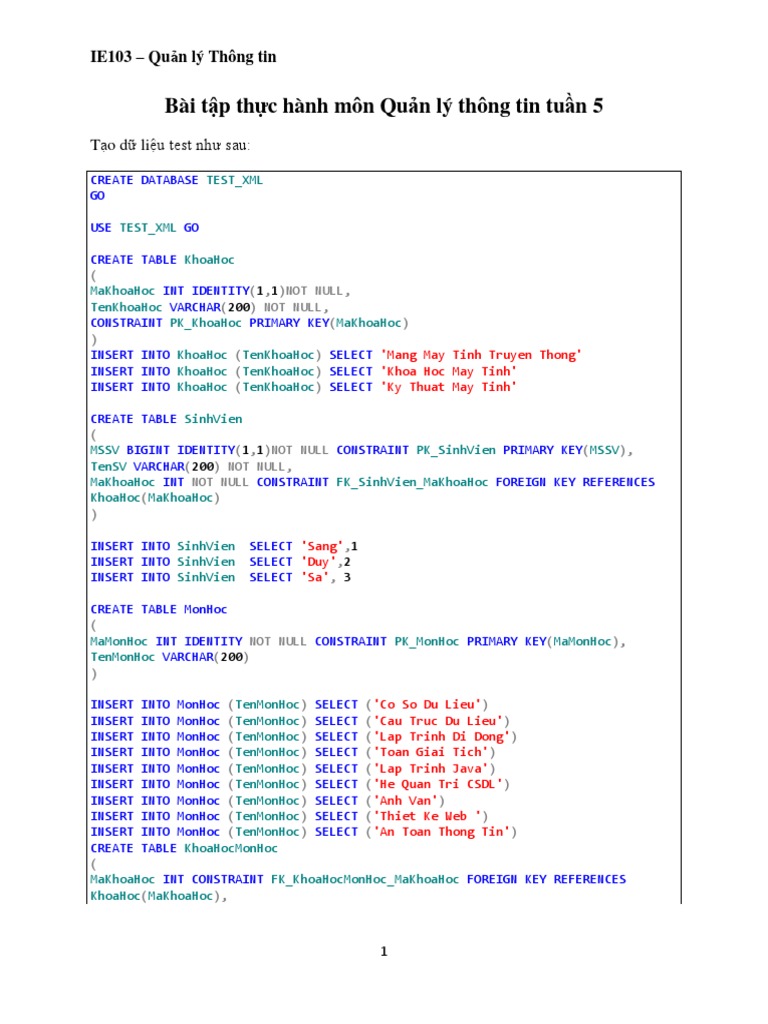 Bai Tap Thuc Hanh 5 (Updated) | PDF | Databases | Computer Programming