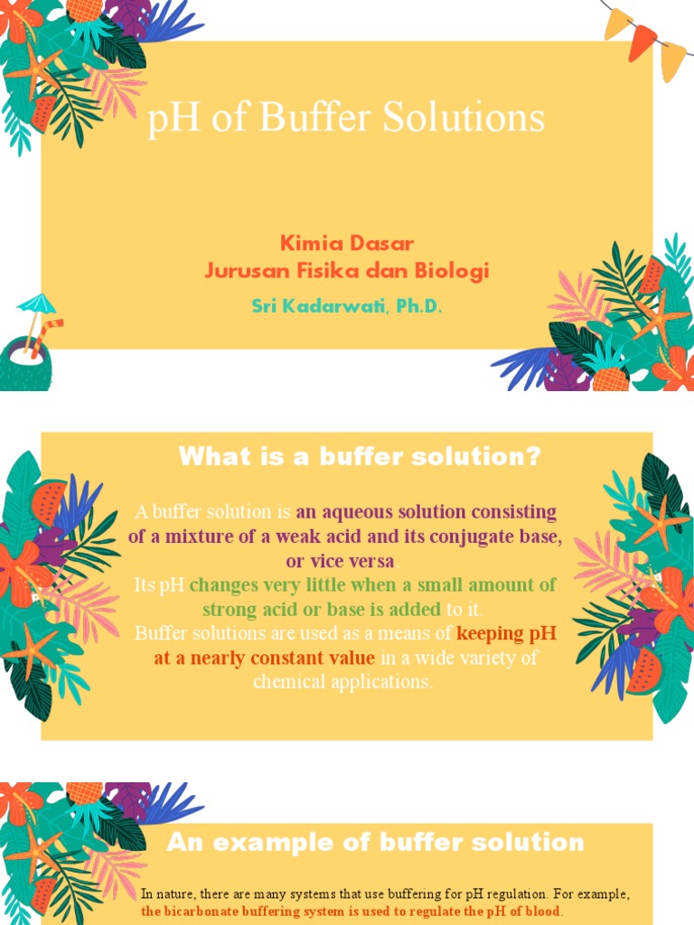 PH of Buffers Hydrolysed Salts | Download Free PDF | Buffer Solution | Ph