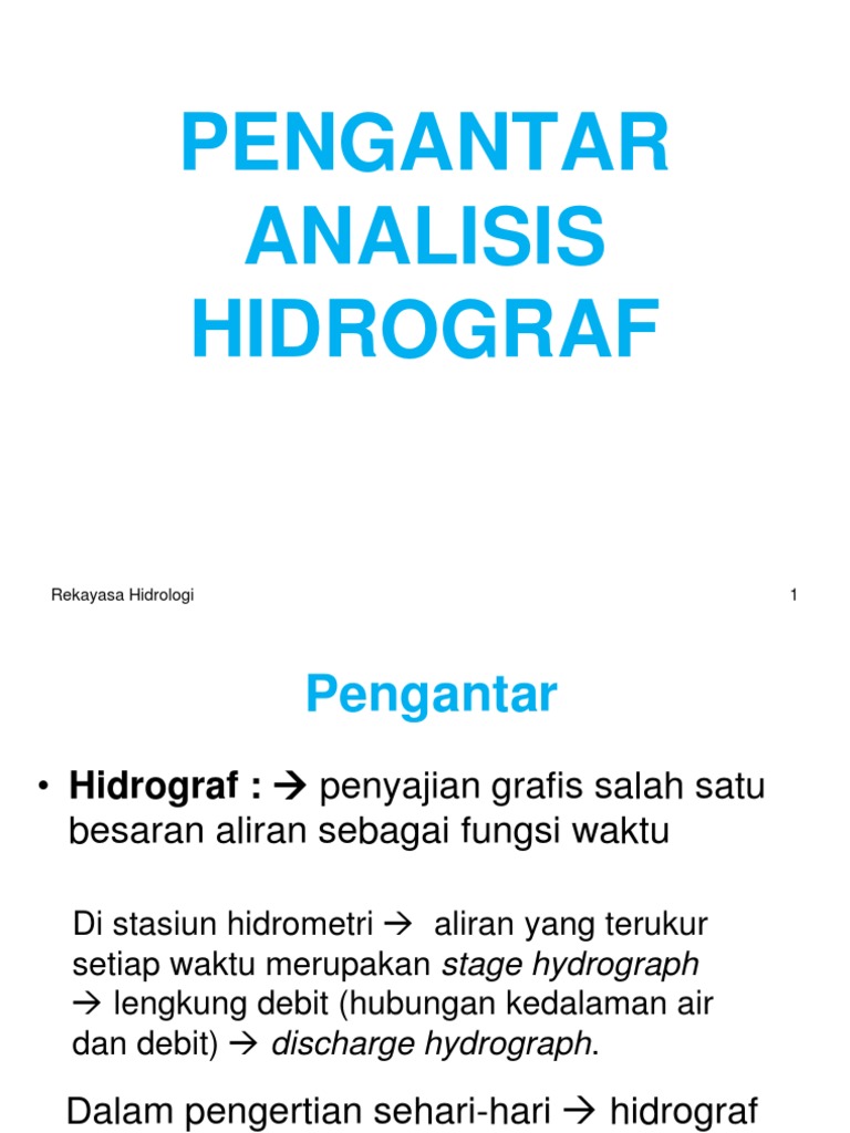 Pengantar Analisis Hidrograf | PDF