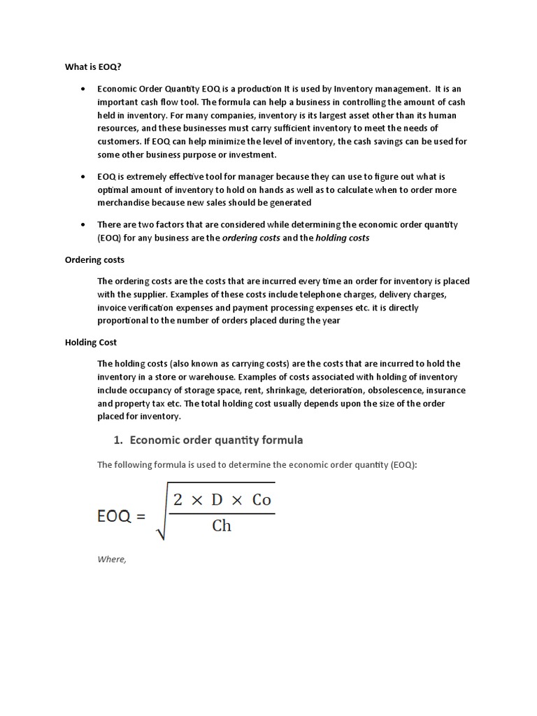 Understanding Economic Order Quantity (EOQ) | PDF | Law