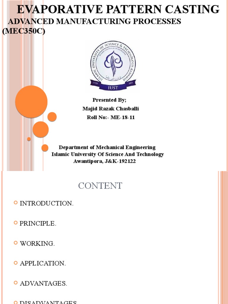 Evaporative Pattern Casting | PDF | Casting (Metalworking) | Materials ...