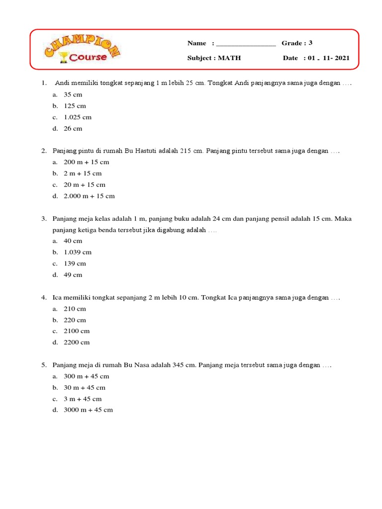 G3 Math 01 Nov (Vica) | PDF
