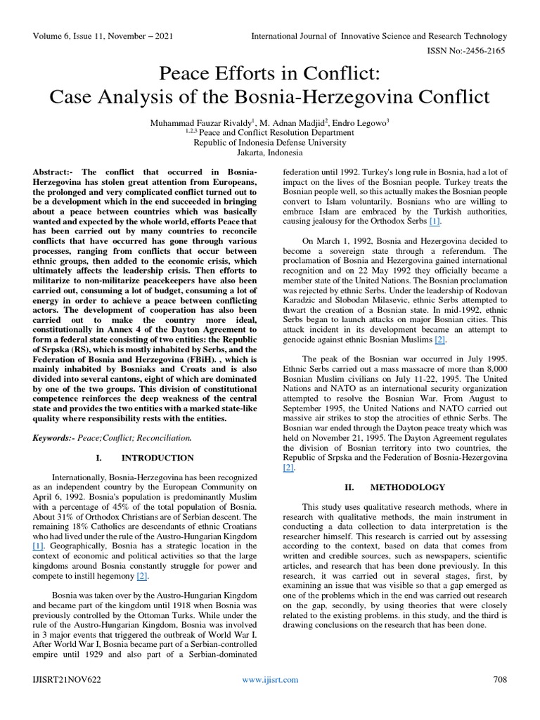 Bosnia-Herzegovina Conflict Analysis | PDF | Bosnia And Herzegovina ...