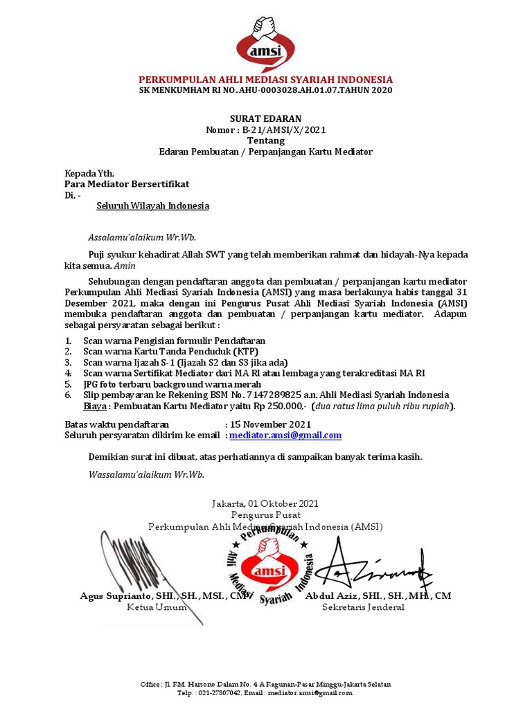 Formulir Keanggotaan Perkumpulan AMSI-2021 | PDF