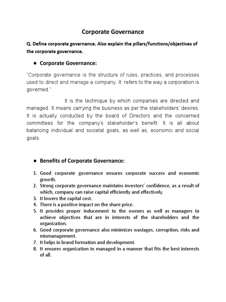 Corporate Governance | PDF | Corporate Governance | Governance