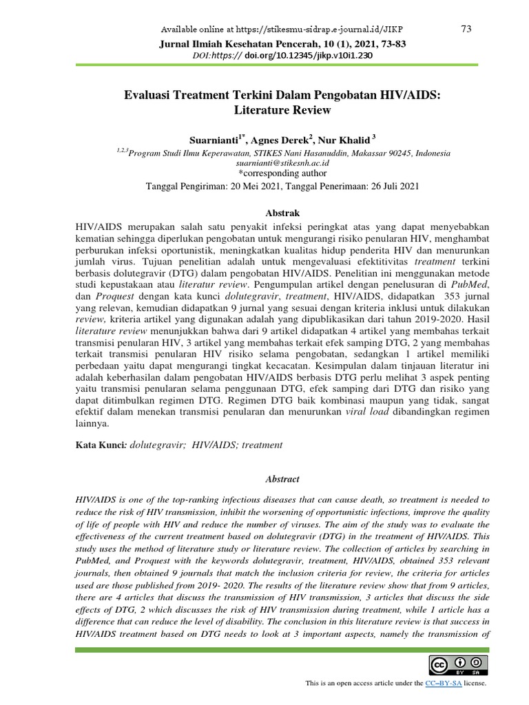 Evaluasi Treatment Terkini Dalam Pengobatan HIV/AIDS: Literature Review | PDF | Pengembangan ...