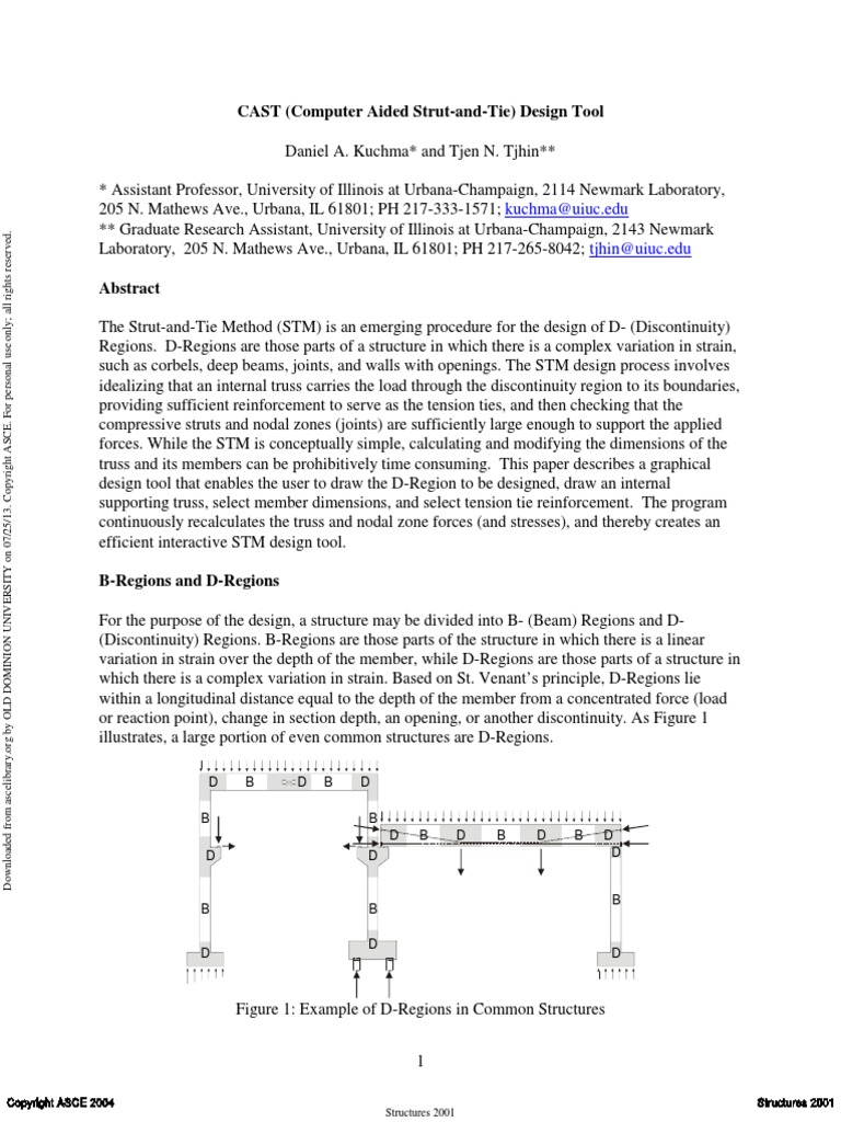 Strut and Tie Model in Cast | PDF | Truss | Beam (Structure)