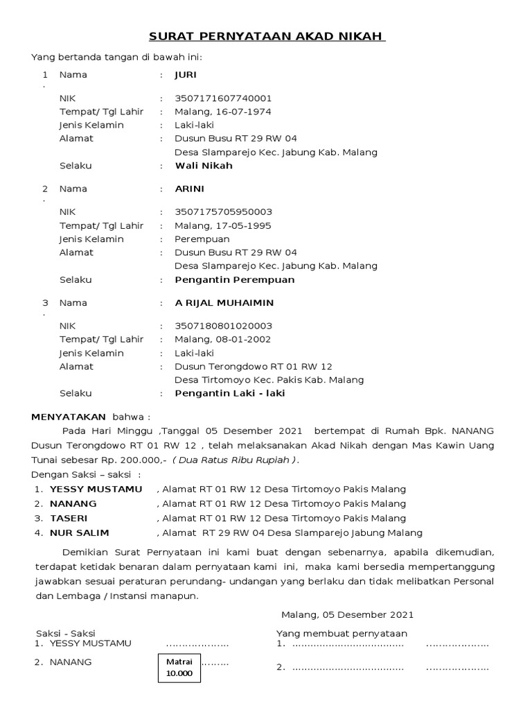AKTE NIKAH SIRI | PDF