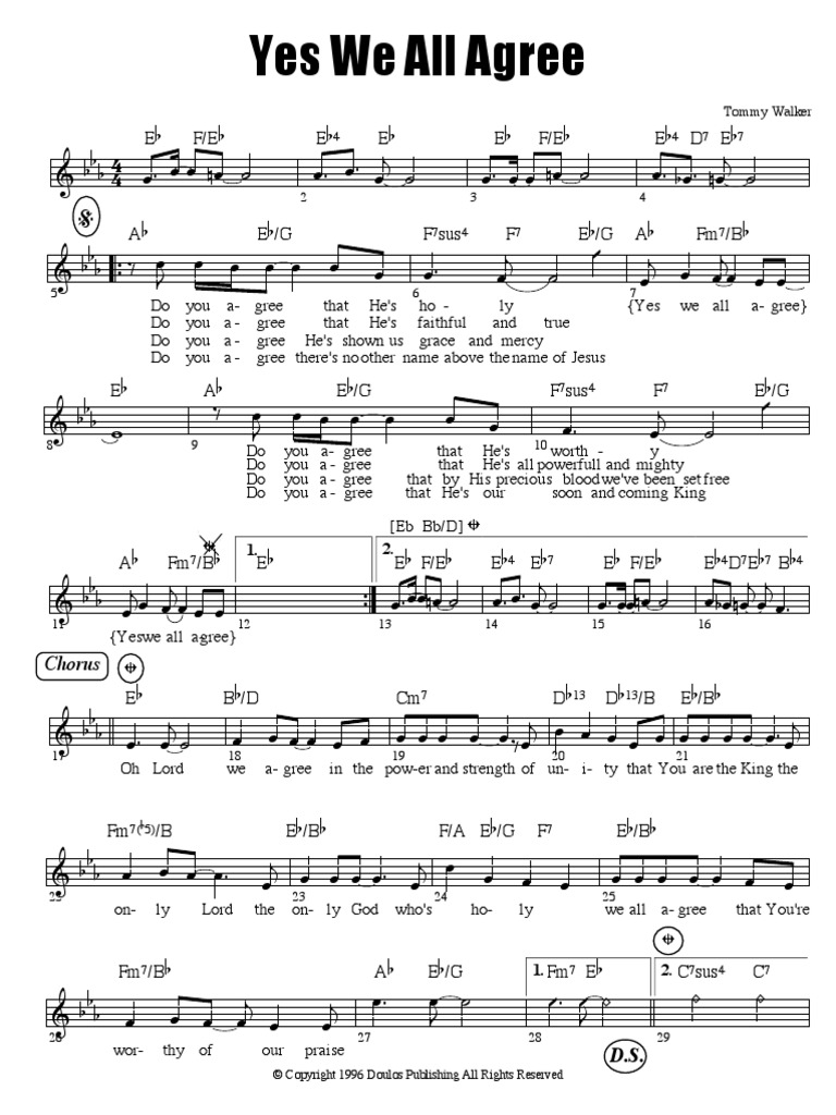 Yes,+We+All+Agree+Lead+Sheet Lyrics | PDF