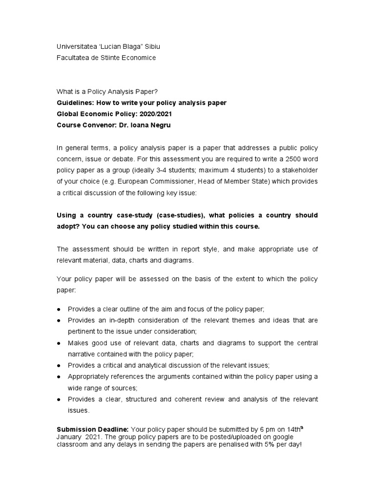 What Is A Policy Analysis Paper | PDF | Policy | Labour Economics