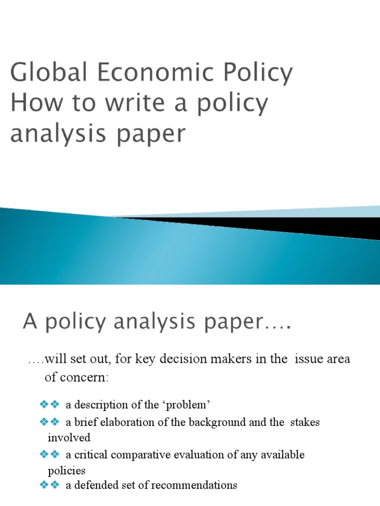 How To Write A Policy Analysis Paper | PDF | Policy | Corporate Social ...