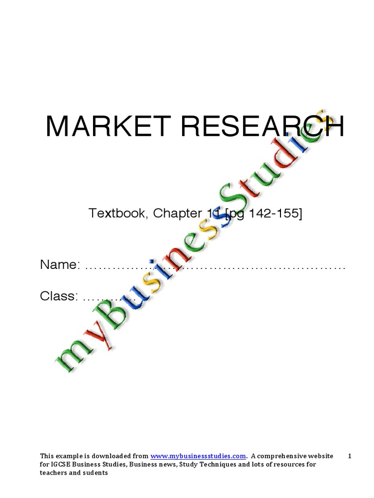 Market Research: Textbook, Chapter 11 (PG 142-155) | PDF | Marketing ...