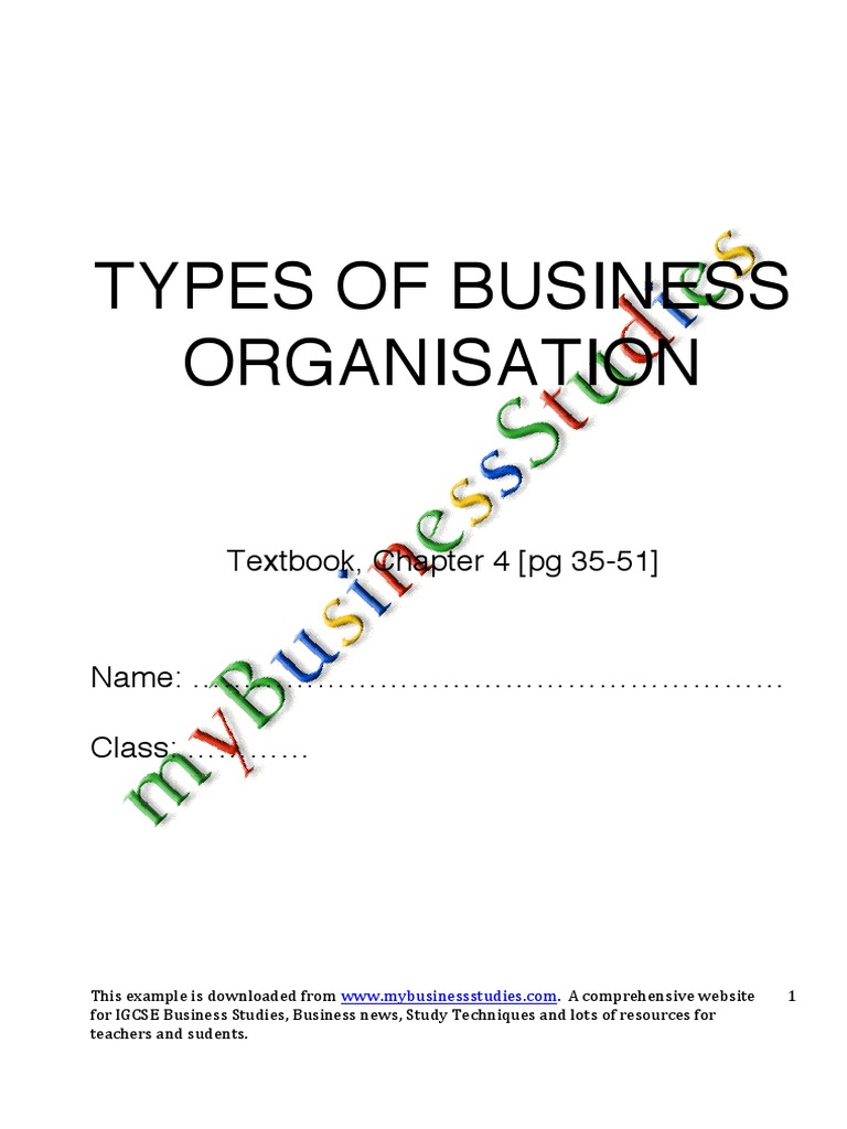 Types of Business Organizations Guide | PDF | Franchising | Legal Concepts