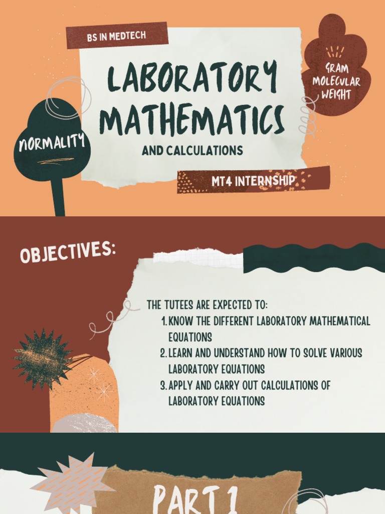 Bs in Medtech: Laboratory Mathematics | PDF | Concentration | Mole (Unit)