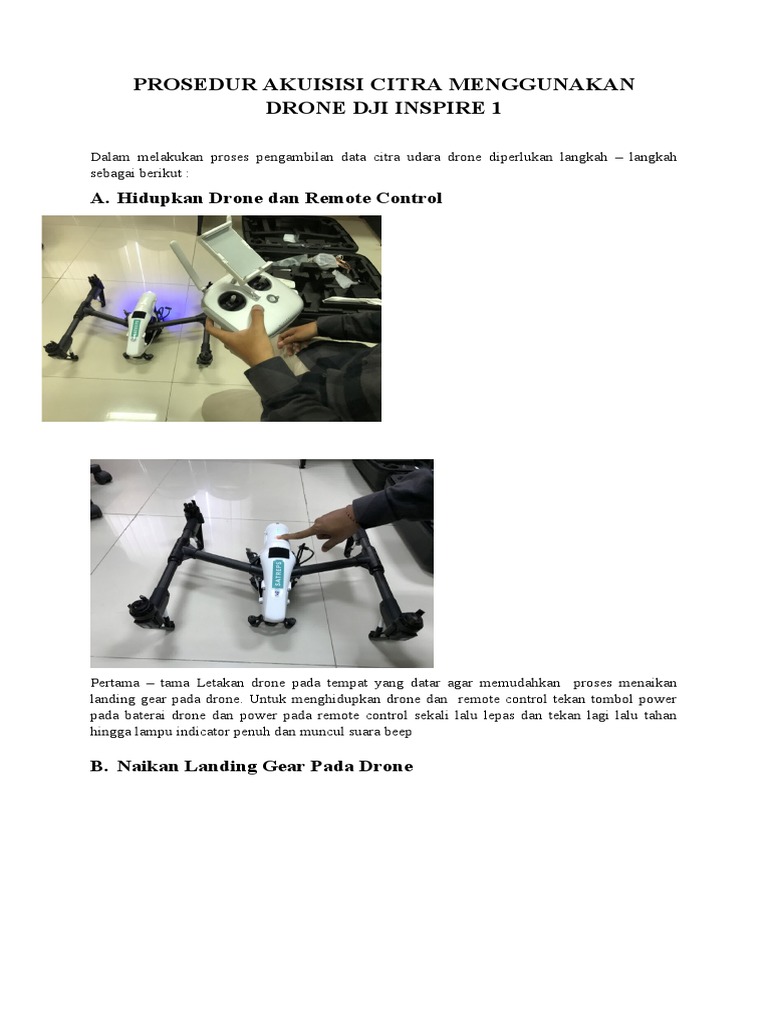 Prosedur Akuisisi Citra Menggunakan Drone Dji Inspire 1 | PDF