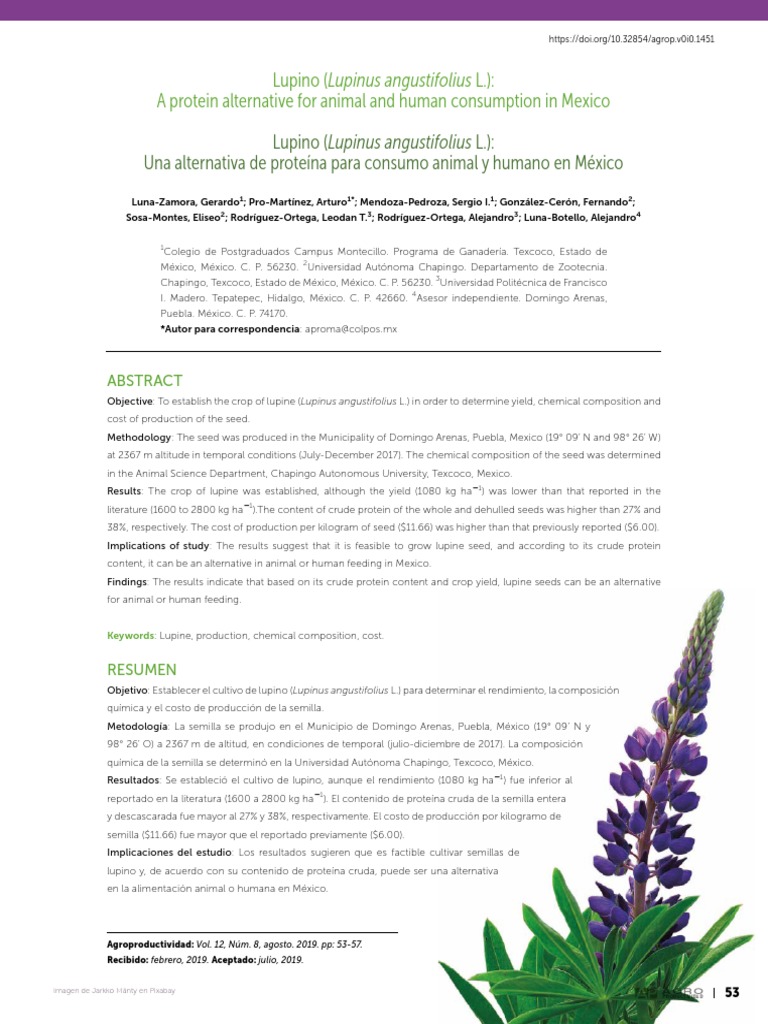 Composicion de Lupino | PDF | Agriculture | Botany