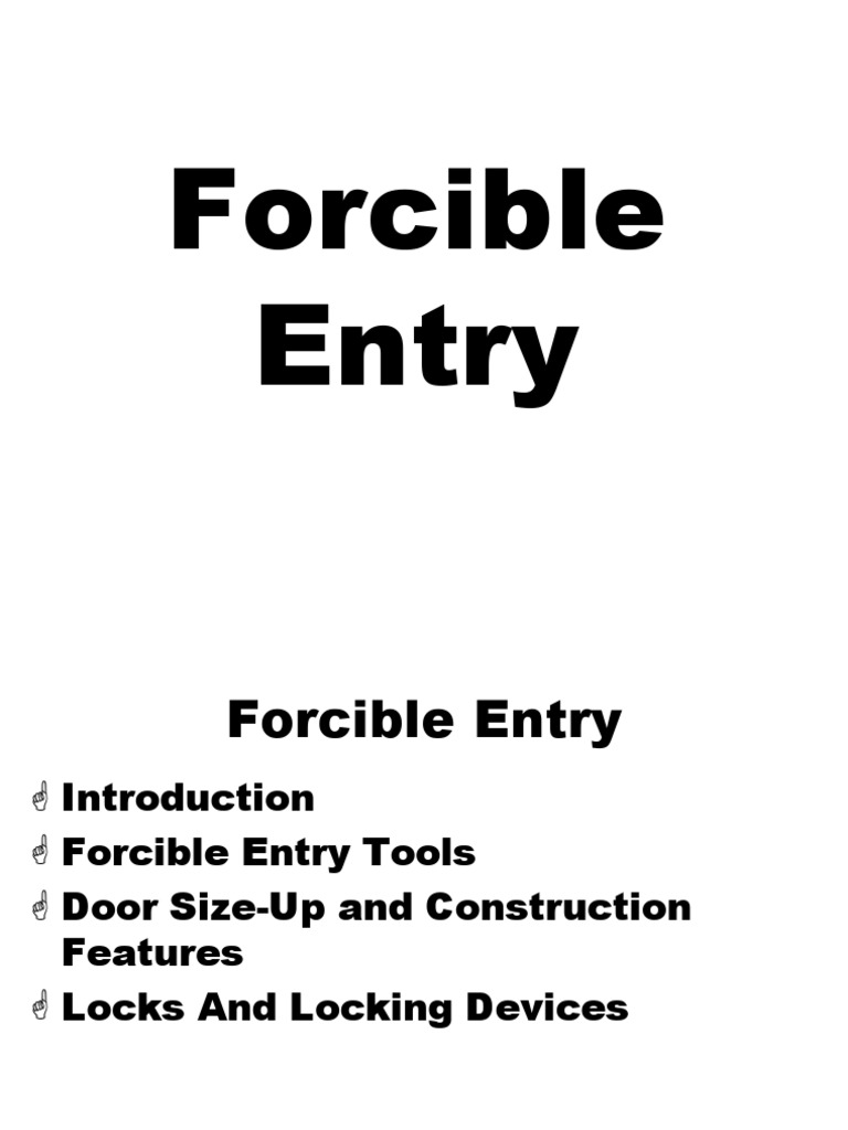 Forcible Entry | PDF | Tools | Door