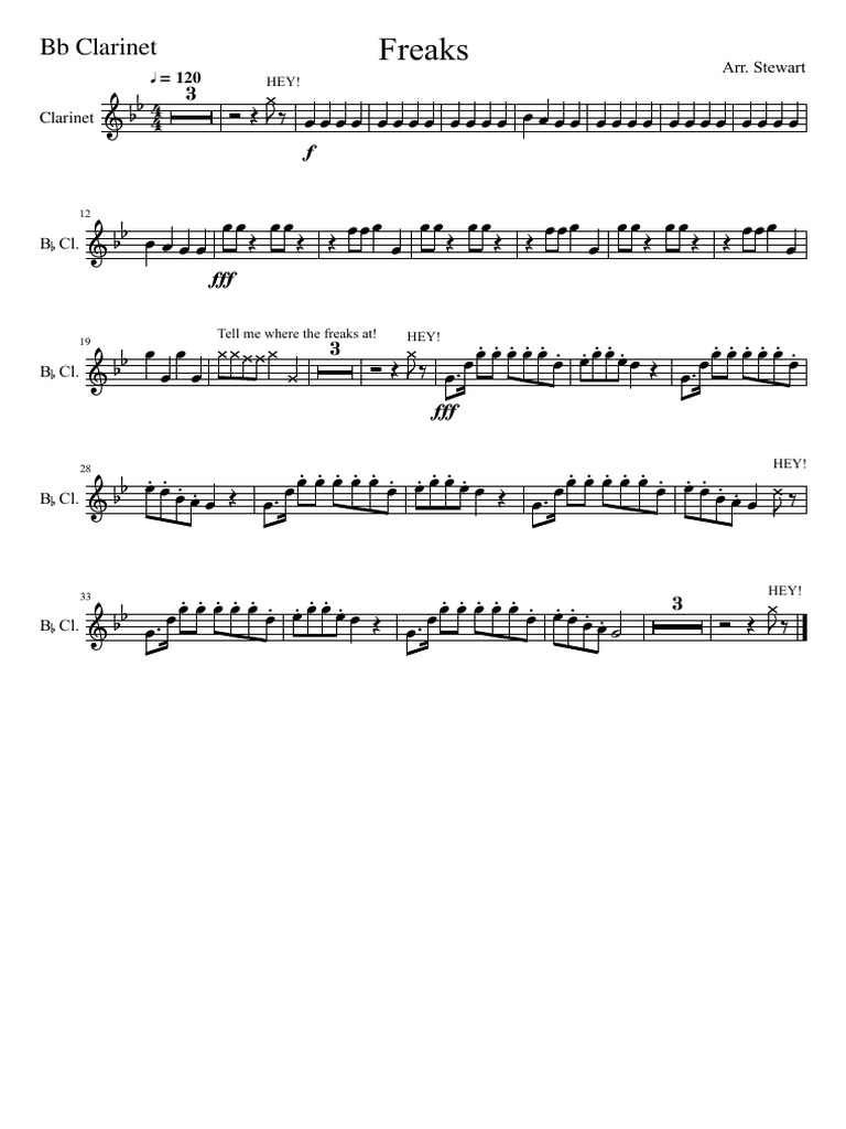 Freaks Timmy Trumpet-Bb - Clarinet | PDF