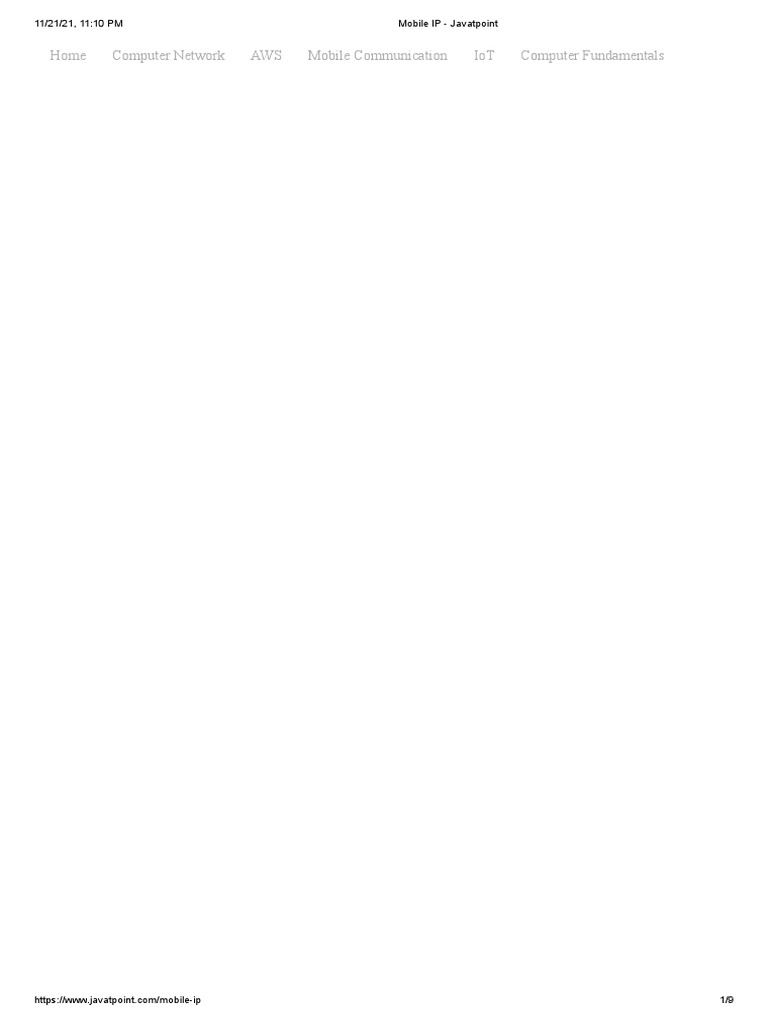 Mobile IP - Discovery Registration and Tunnellling | PDF | Internet ...