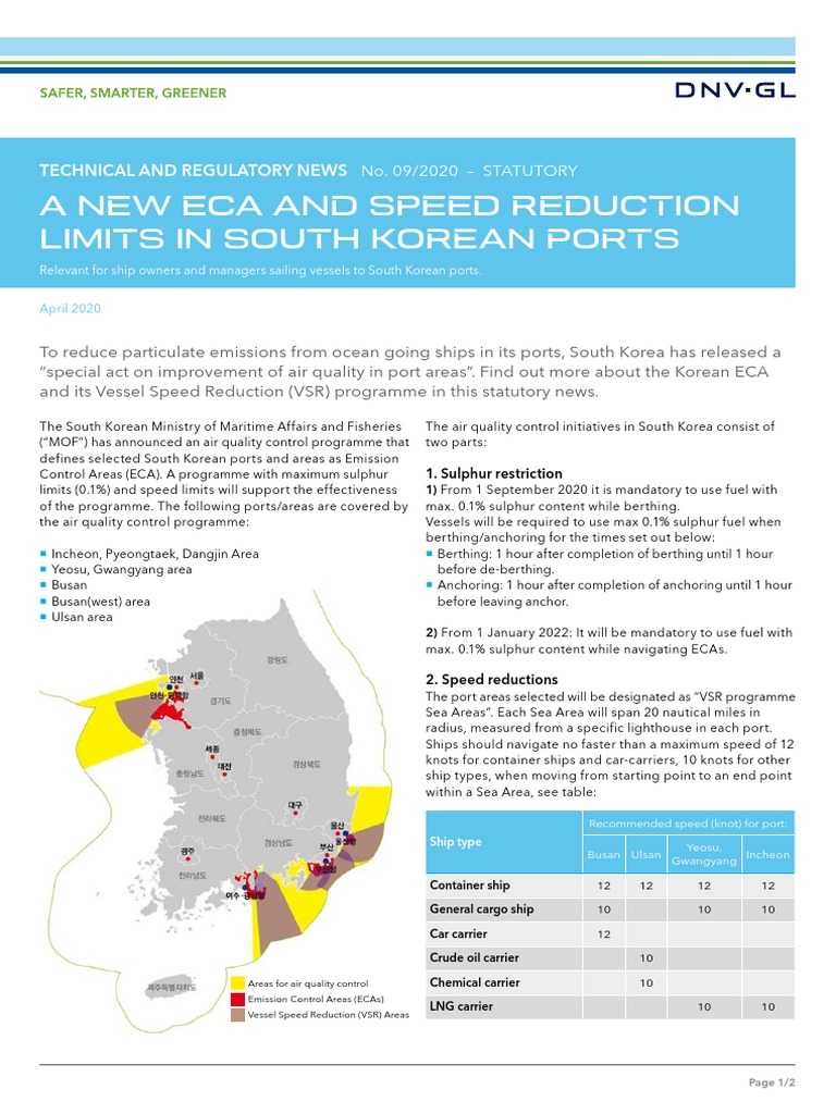 ECA Regulation South Korea | PDF | Ships | Port