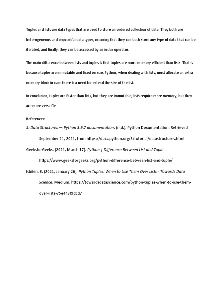 Data Structures - Python 3.9.7 Documentation. (N.D.) - Python ...