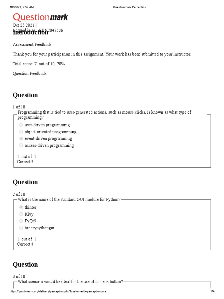 Questionmark Perception | PDF | Class (Computer Programming ...