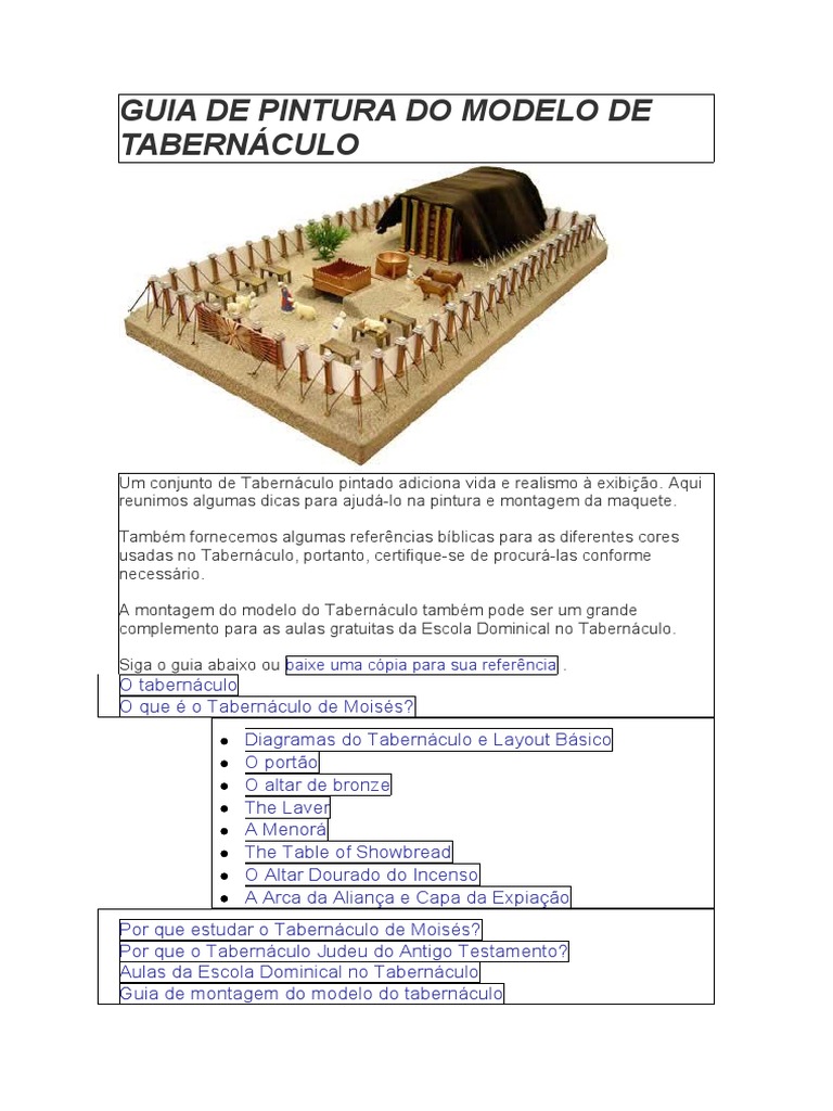 Guia de Pintura Do Modelo de Tabernáculo | PDF | Tinta | Vermelho