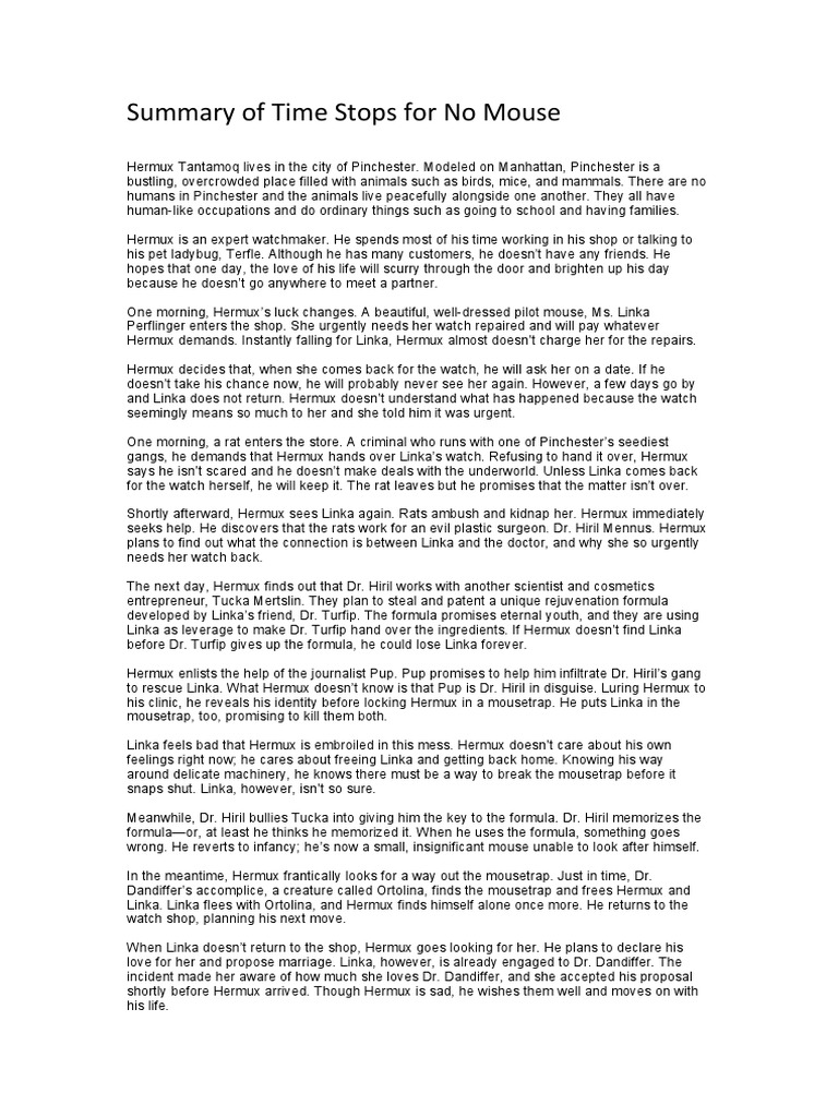 Summary of Time Stops For No Mouse | PDF | Mouse